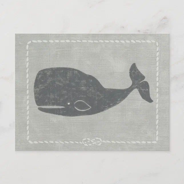 Nautical Gray Whale Postcard | Zazzle