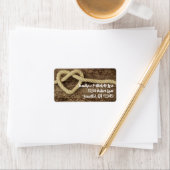 Nautical Heart Shaped Rope Wood Background Address Label | Zazzle