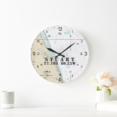 Nautical Latitude Longitude Stuart, FL 24-Hour Large Clock | Zazzle