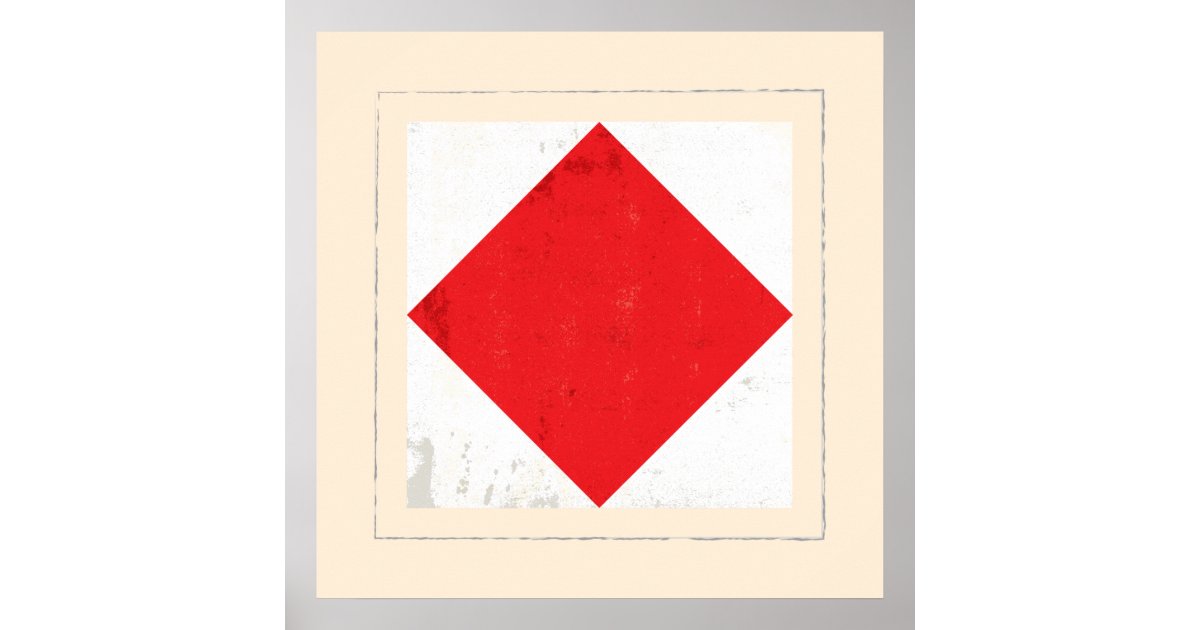 Nautical Letter “F” Signal Flag Poster | Zazzle