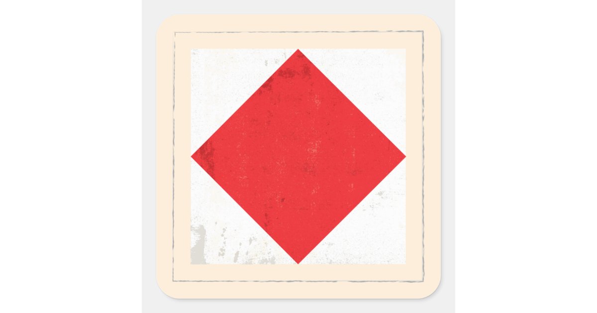 Nautical Letter “F” Signal Flag Square Sticker | Zazzle