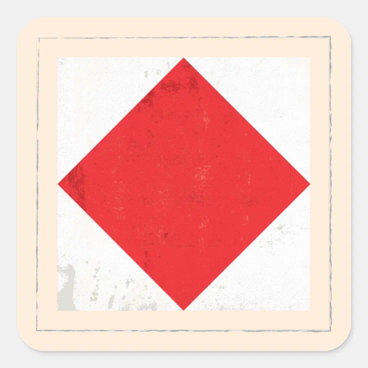 Nautical Letter “F” Signal Flag Square Sticker | Zazzle