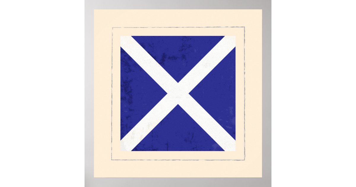 Nautical Letter “M” Signal Flag Poster | Zazzle