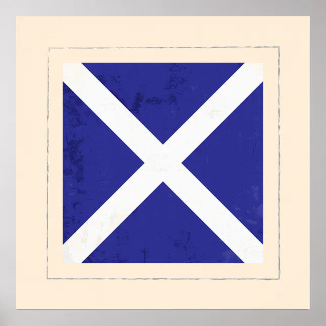 Nautical Letter “M” Signal Flag Poster | Zazzle
