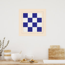 Nautical Letter “N” Signal Flag Poster | Zazzle