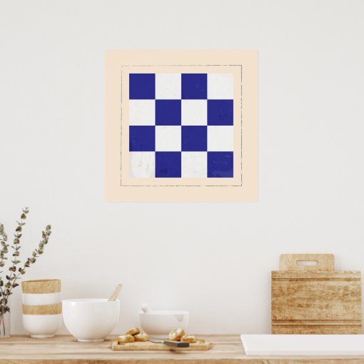 Nautical Letter “N” Signal Flag Poster | Zazzle