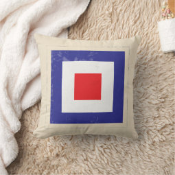 Nautical Letter “W” Signal Flag Throw Pillow | Zazzle