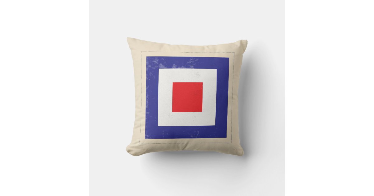 Nautical Letter “W” Signal Flag Throw Pillow | Zazzle