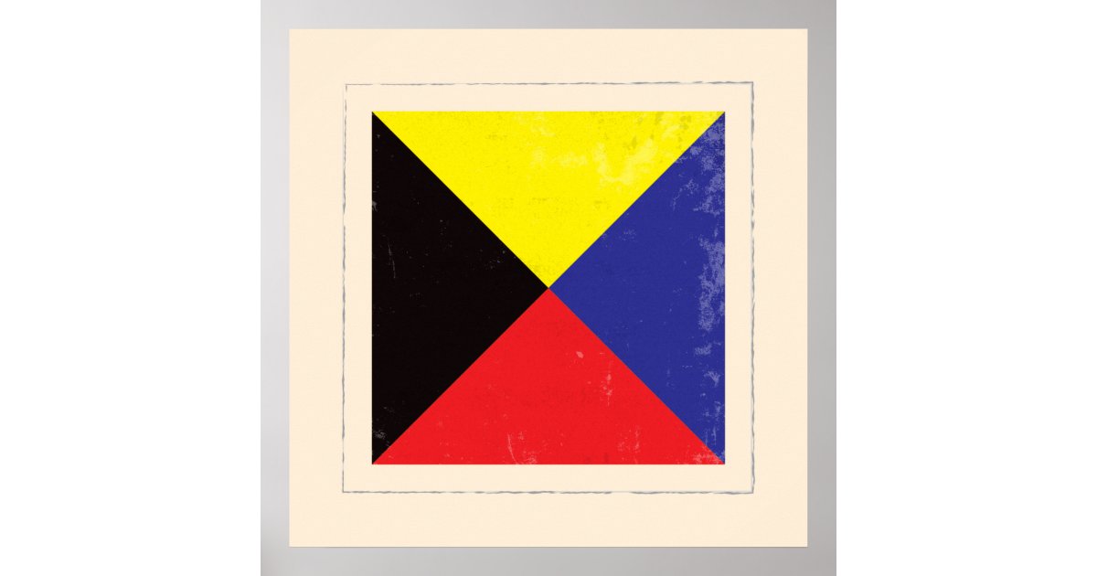 Nautical Letter "Z" Signal Flag Poster | Zazzle
