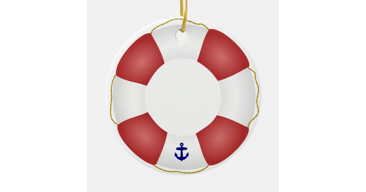 Nautical Life preserver Ceramic Ornament | Zazzle