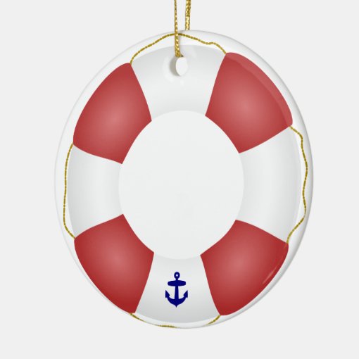 Nautical Life preserver Ceramic Ornament | Zazzle