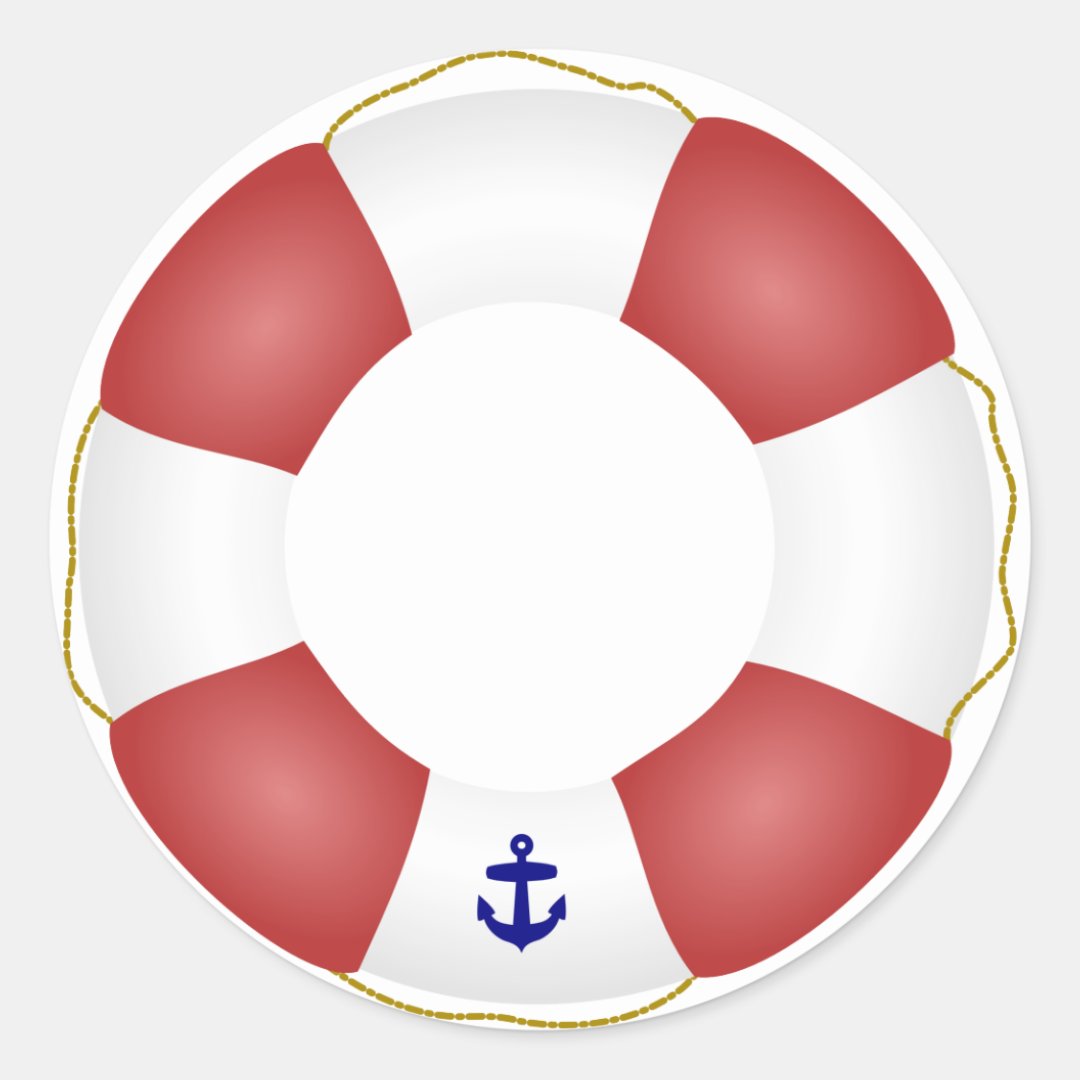 Nautical Life preserver Classic Round Sticker | Zazzle