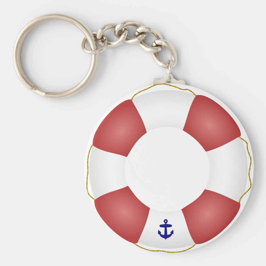 Nautical Life preserver Keychain | Zazzle
