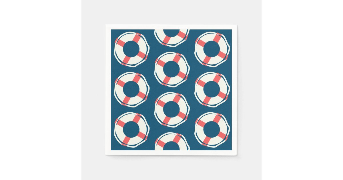 Nautical Lifesaver Baby Shower Boy Ocean Birthday Napkins | Zazzle