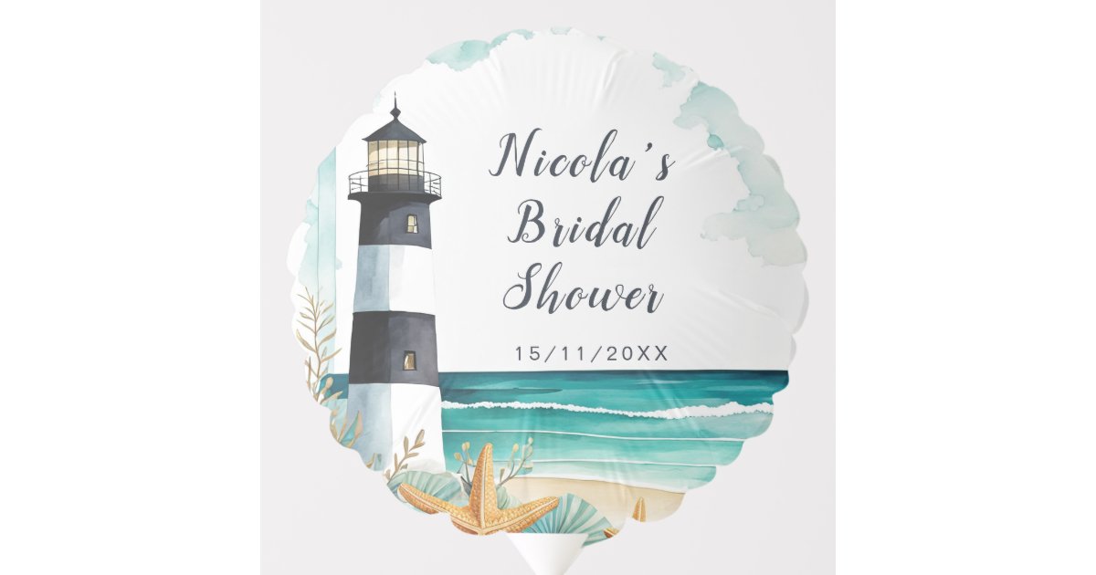 Nautical Lighthouse Bridal Shower Balloon | Zazzle