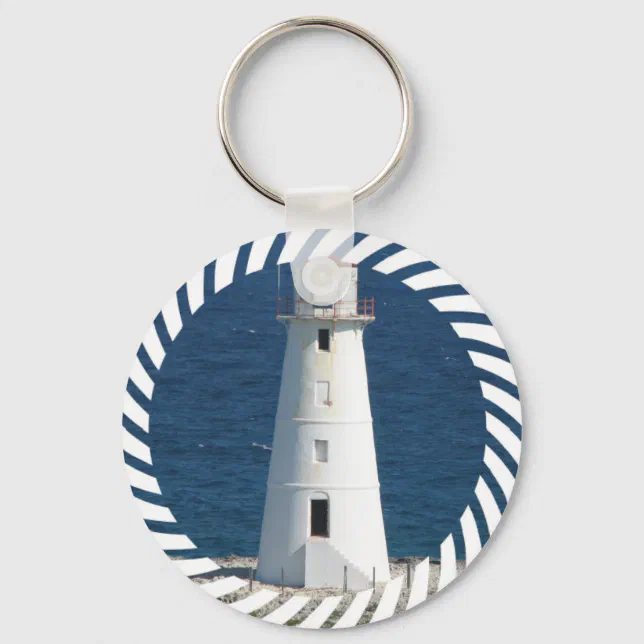 Nautical Lighthouse Keychain | Zazzle