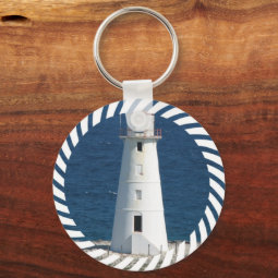 Nautical Lighthouse Keychain | Zazzle