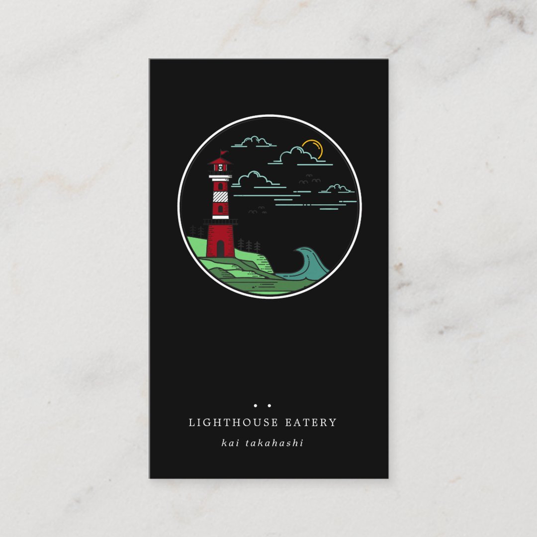 Nautical Lighthouse Logo Business Card | Zazzle