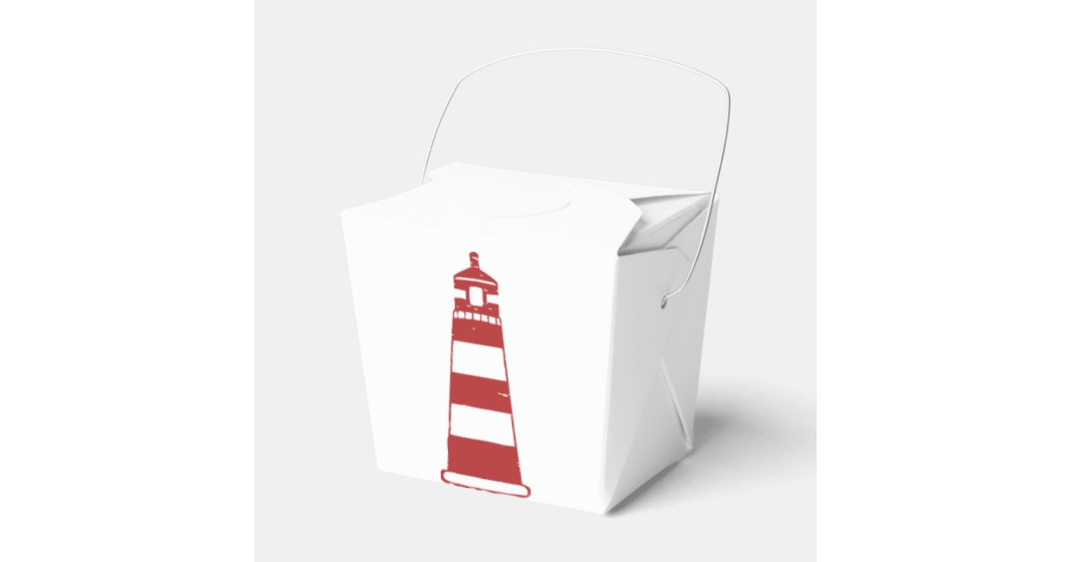 Nautical Lighthouse Red & White Stripes - Sailor Favor Boxes | Zazzle