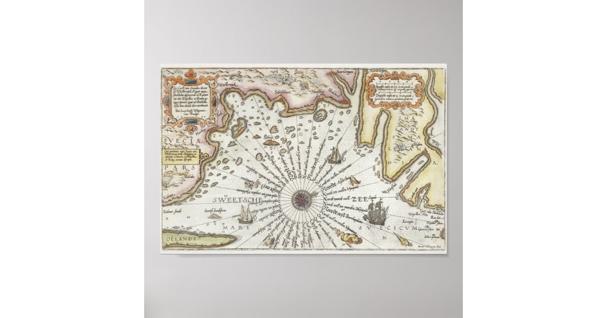 Nautical Map Poster | Zazzle