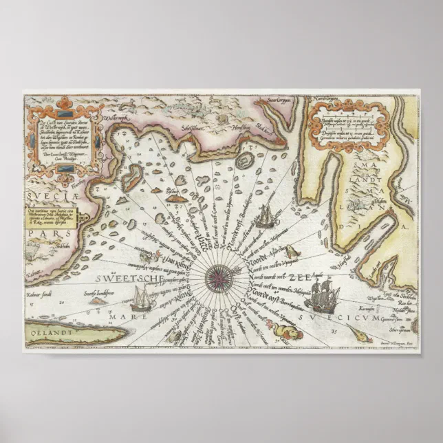 Nautical Map Poster | Zazzle
