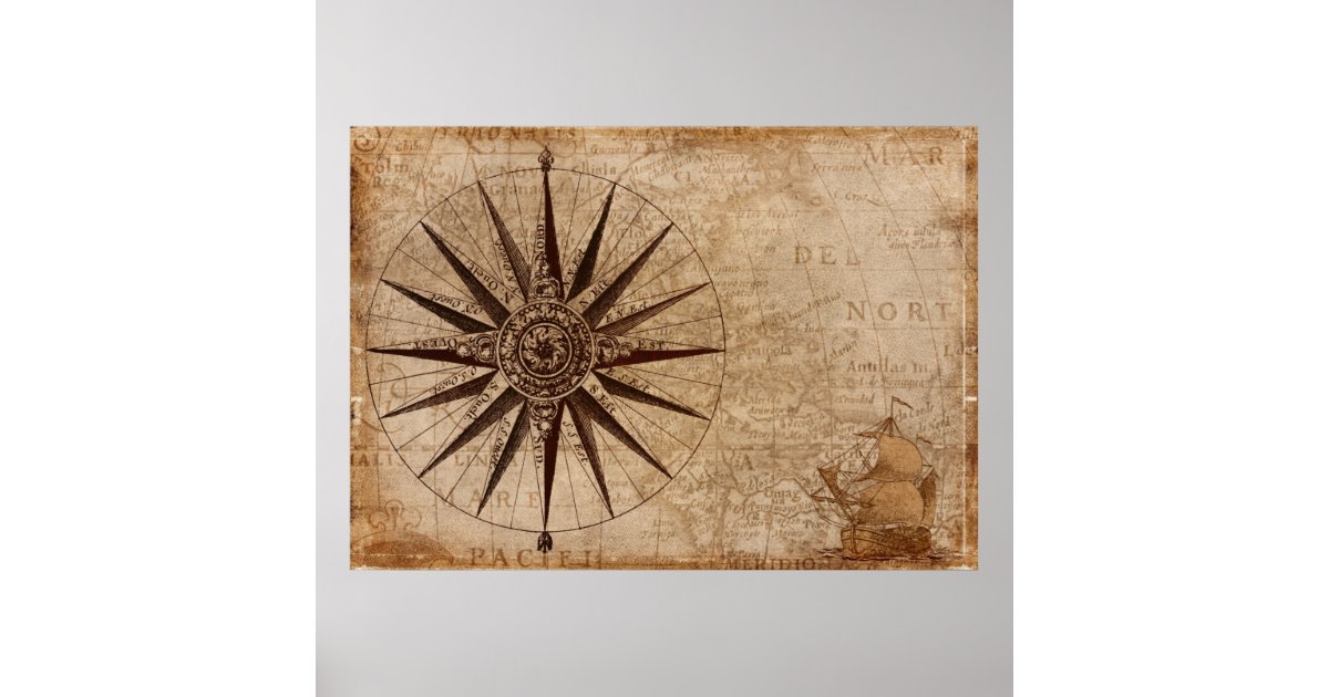 Nautical Map Poster | Zazzle