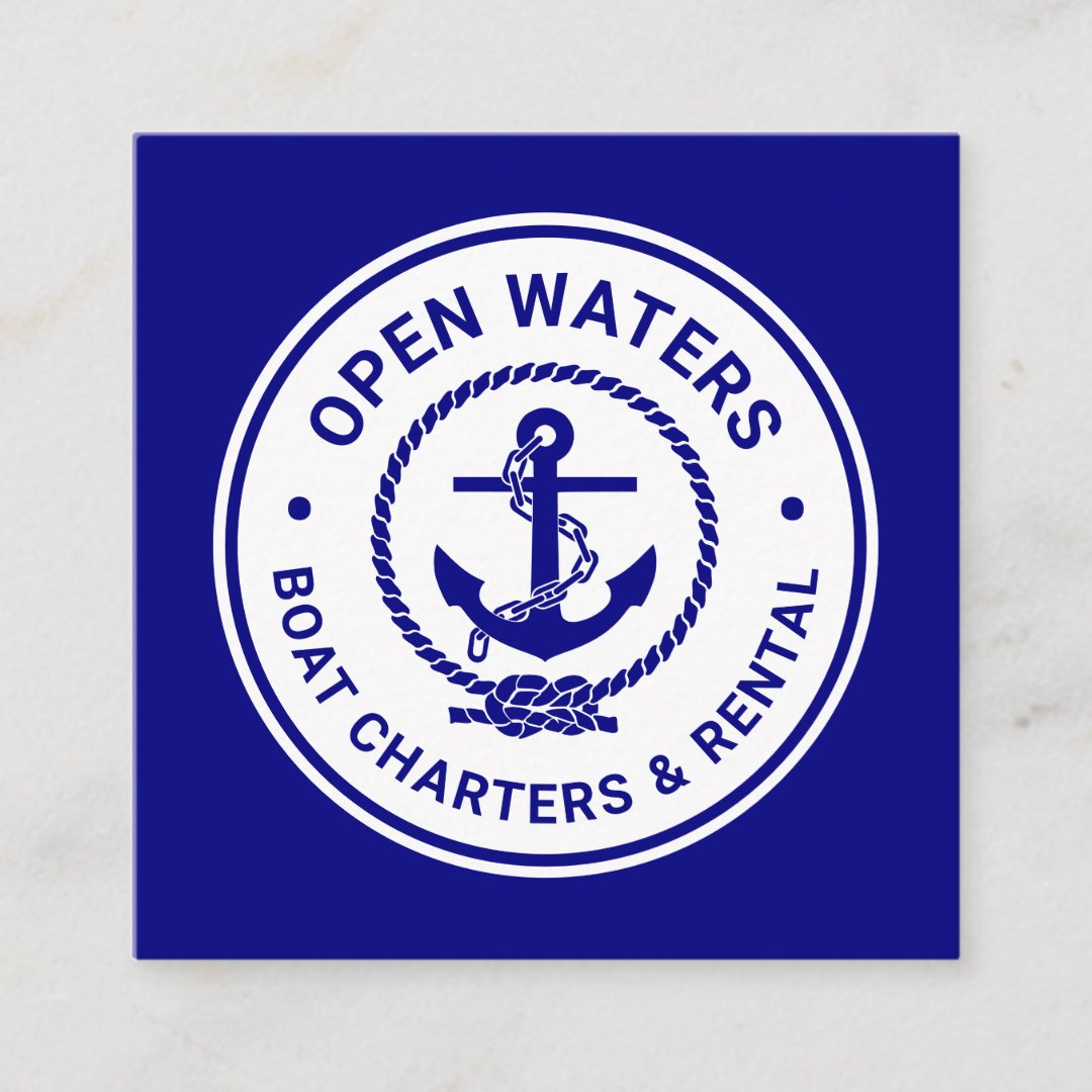 Nautical Marina Boat Charter Logo Business Card | Zazzle
