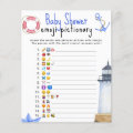 Nautical marine - Emoji picture game baby shower | Zazzle