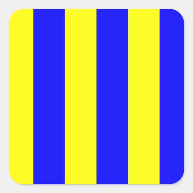 Nautical Marine Signal Flag Letter G (Golf) Square Sticker | Zazzle