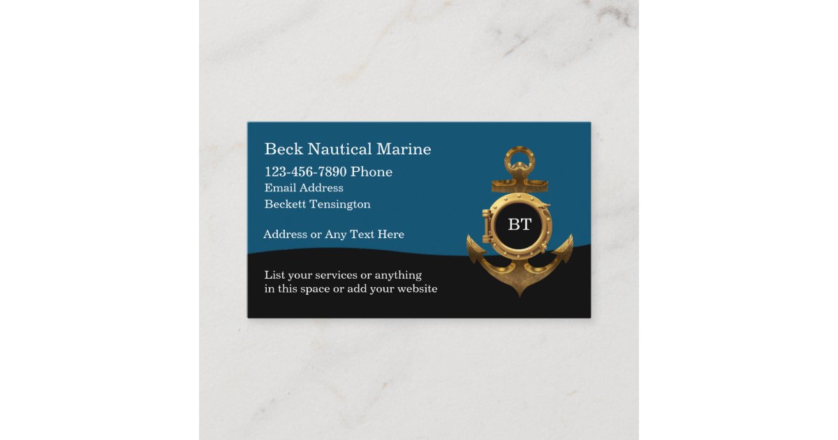 Nautical Marine Theme Business Cards | Zazzle