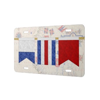 Nautical Maritime Flag Monogram | Old Map License Plate | Zazzle
