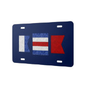 Nautical Maritime Signal Flag Monogram | Navy Blue License Plate | Zazzle