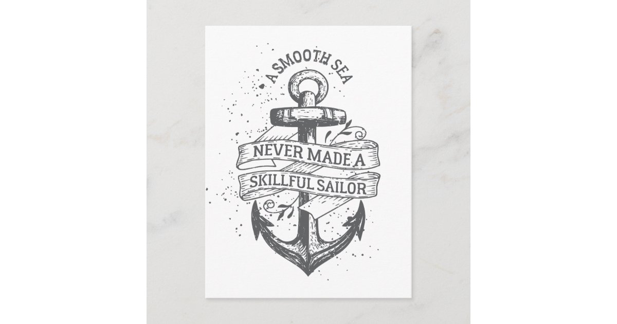 Nautical motivational sailor quote postcard | Zazzle