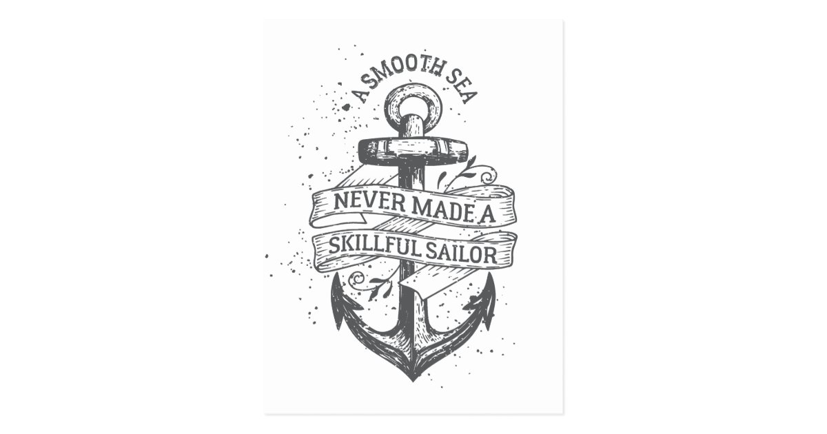 Nautical motivational sailor quote postcard | Zazzle.com