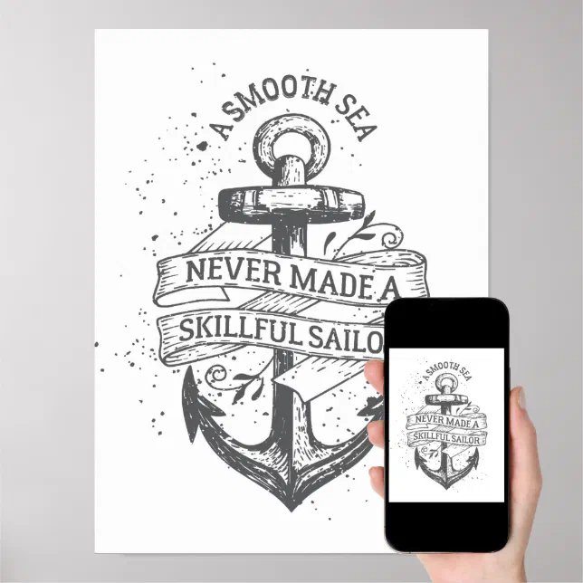 Nautical motivational sailor quote poster | Zazzle