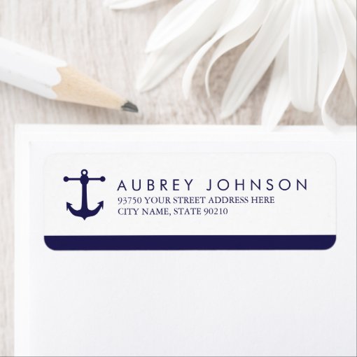 Nautical Navy Address Labels | Zazzle