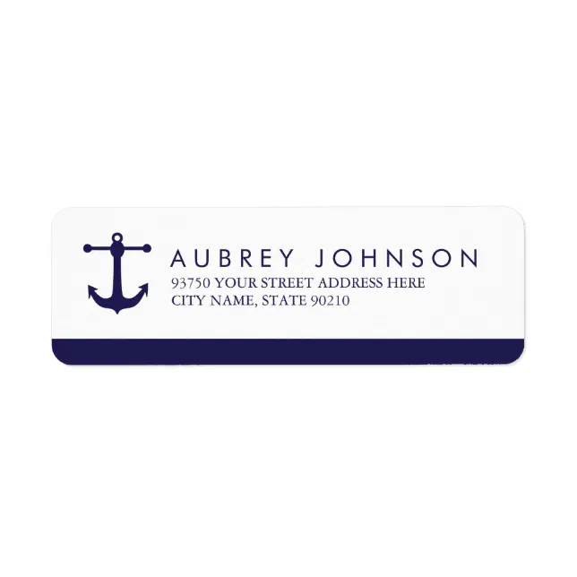 Nautical Navy Address Labels | Zazzle