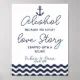 Nautical Navy Alcohol love story print | Zazzle