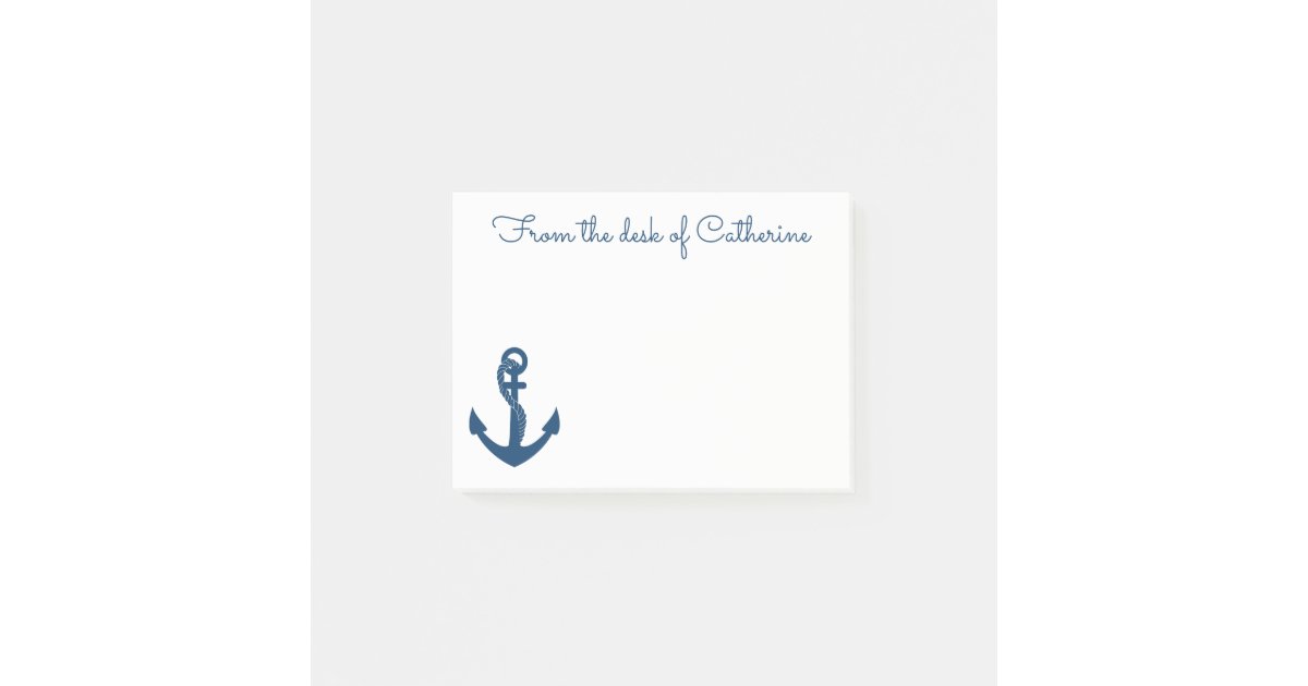 Nautical Navy Anchor Beach Ocean Sailor Sea Boat Post-it Notes | Zazzle