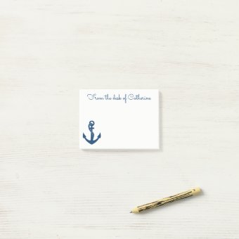 Nautical Navy Anchor Beach Ocean Sailor Sea Boat Post-it Notes | Zazzle
