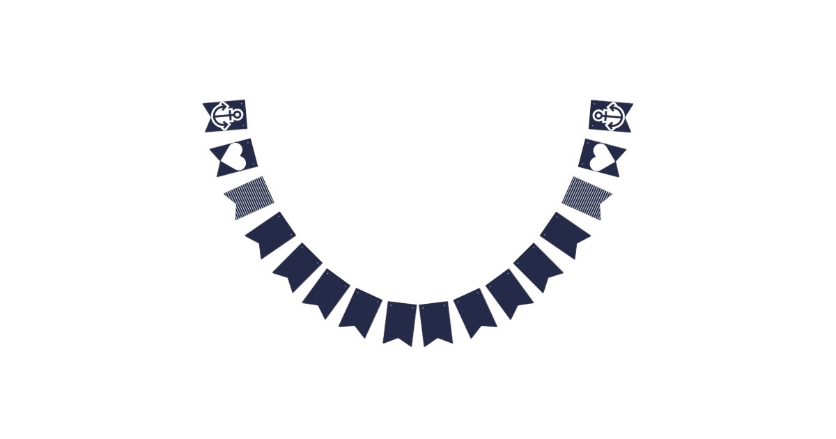 Nautical Navy Anchor Bunting Bunting Flags | Zazzle