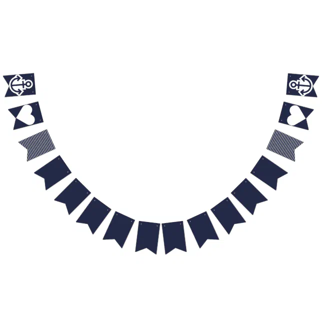 Nautical Navy Anchor Bunting Bunting Flags | Zazzle