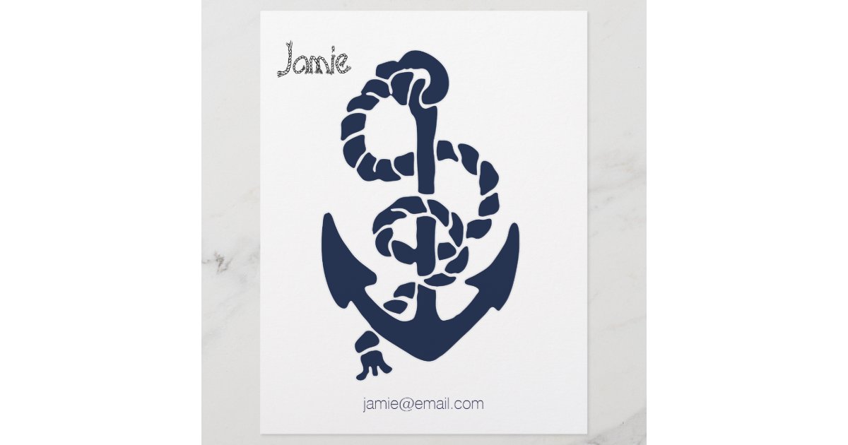 Nautical Navy Anchor Pattern Letterhead | Zazzle