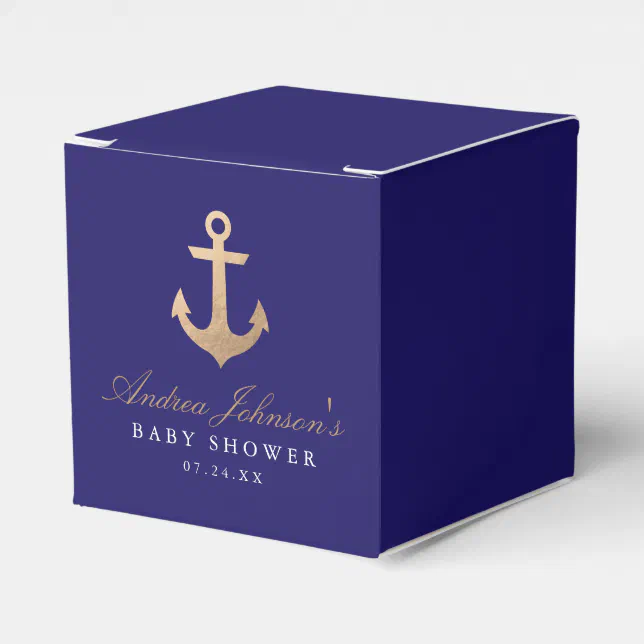 Nautical Navy Baby Shower Favor Boxes | Zazzle