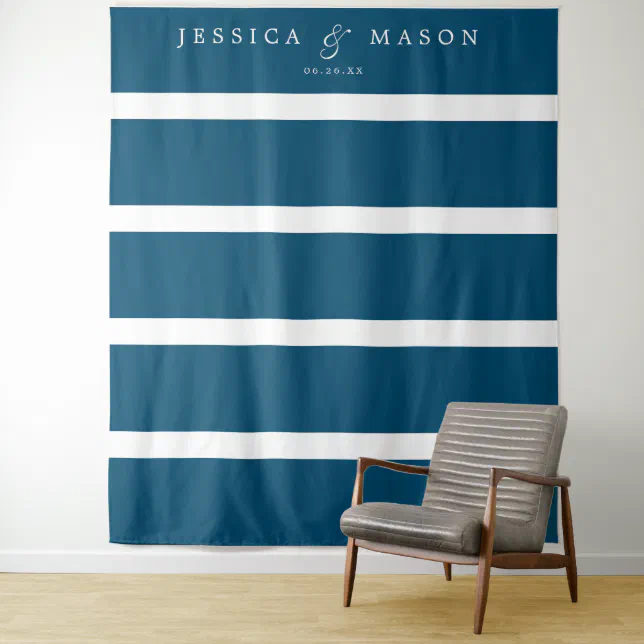 Nautical Navy Backdrop Photo Booth | Zazzle