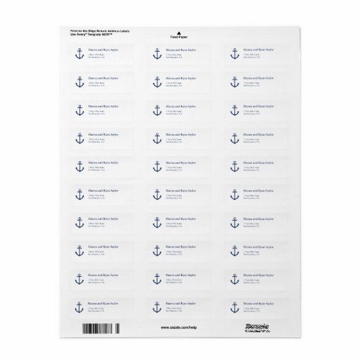 Nautical Navy Blue Anchor Address Labels | Zazzle