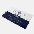 Nautical Navy Blue Anchor Coastal Monogrammed Door Doormat | Zazzle