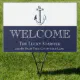Nautical Navy Blue Anchor Coastal Rental Welcome Sign | Zazzle