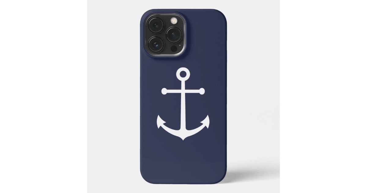 Nautical Navy Blue Anchor iPhone Case | Zazzle