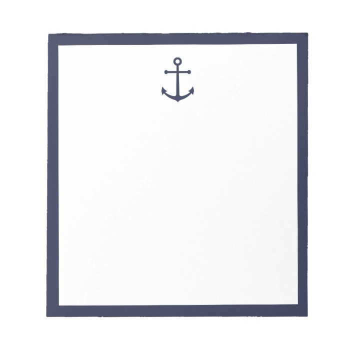 Nautical Navy Blue Anchor Notepad | Zazzle.com